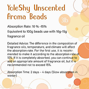 YoleShy 3lb Unscented Aroma Beads for Car Freshies, No Fragrance Eva Beads Bulk
