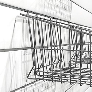 Proslat 11003 Garage Organizer Value Pack with 3 Shelves and 2 Steel Baskets, Designed for Proslat PVC Slatwall Chrome