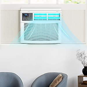 Magshion 8000 BTU Window Air Conditioner with Remote & App Control, 6 Modes – Cool, Dry, Auto-Restart, Fan, Sleep, Cools Rooms up to 350 Sq. Ft., Quiet AC Unit with Easy Install Kit