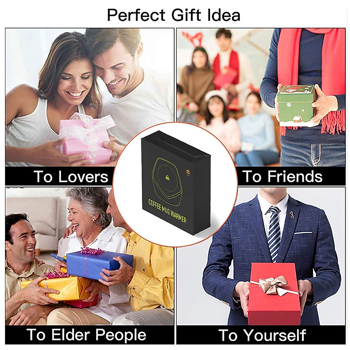 Mug Warmer, 25W Quickly Heating Coffee Warmer with Temperature 131°F/149°F/167°F Cup Warmer for Office Desk 4 Hours Auto Off for Cocoa Tea Water Milk Beverage(Gravity & Touch Switch)