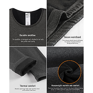 LAPASA Women's Thermal Underwear Set Fleece Lined Long Johns Top Shirt & Bottom Soft Base Layer Thermoflux 300 Extra Warm Heavyweight Cold Weather L44 Medium Dark Heather Gray