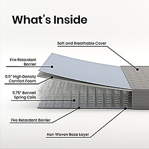 EMMA + OLIVER Asteria Premium Comfort 6" King Size Medium Firm Hybrid Innerspring Mattress in a Box with Knitted Fabric Top and CertiPUR-US Certified Foam