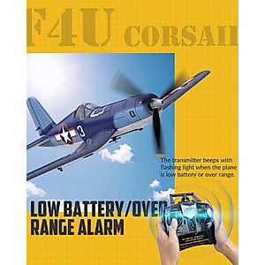 VOLANTEXRC RC Plane for Beginners, 4CH WWII RC Airplane F4U Corsair with Aileron, 2.4Ghz Remote Control Plane with Xpilot Self Righting&One Key Aerobatic&Upgraded Canopy (761-8V2 RTF)
