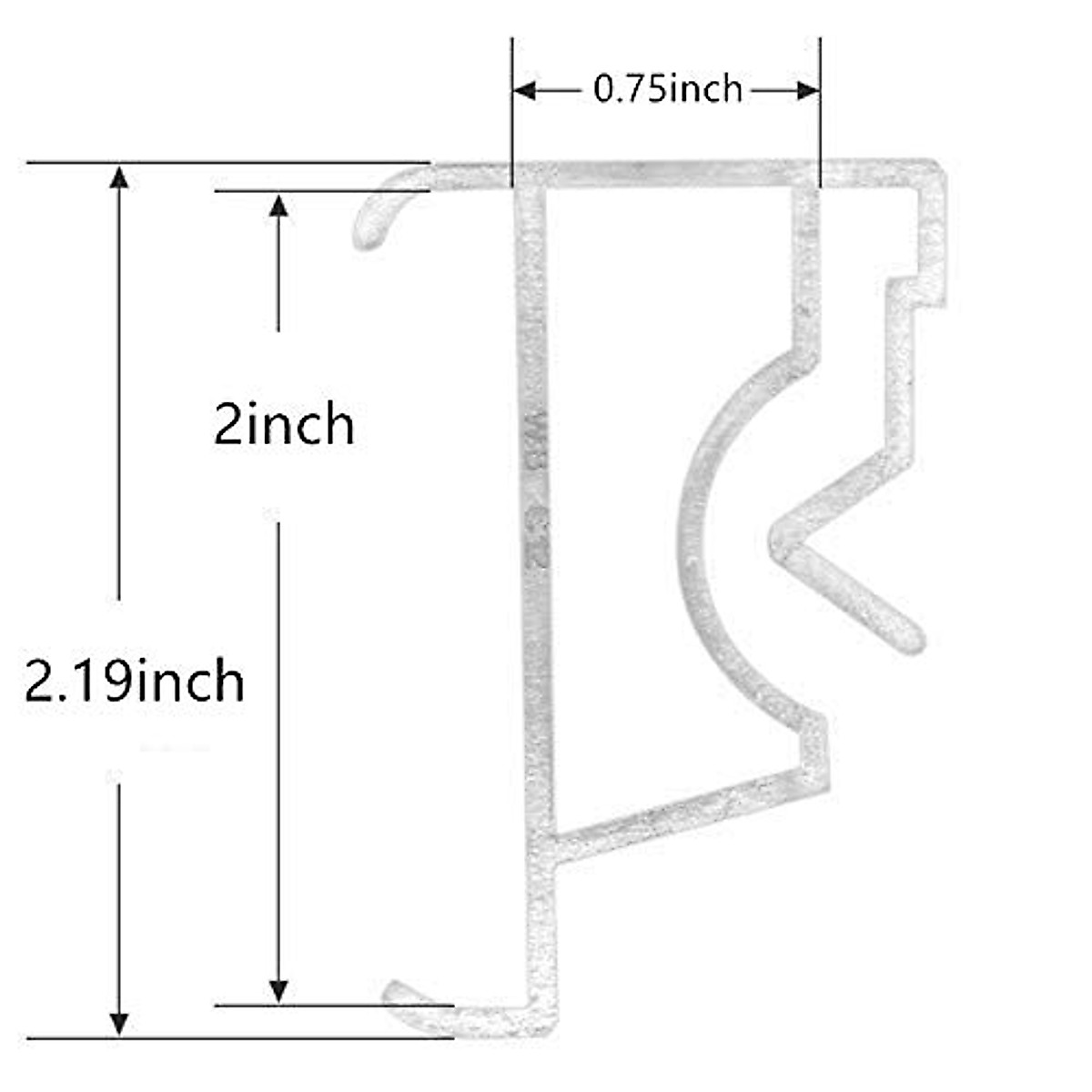 Cutelec Valance Clips 2inch 5pcs Clear Plastic Hidden Retainer Holder for Window Blind Valance,Horizontal Faux & Wood Blinds Cover Hold Clip