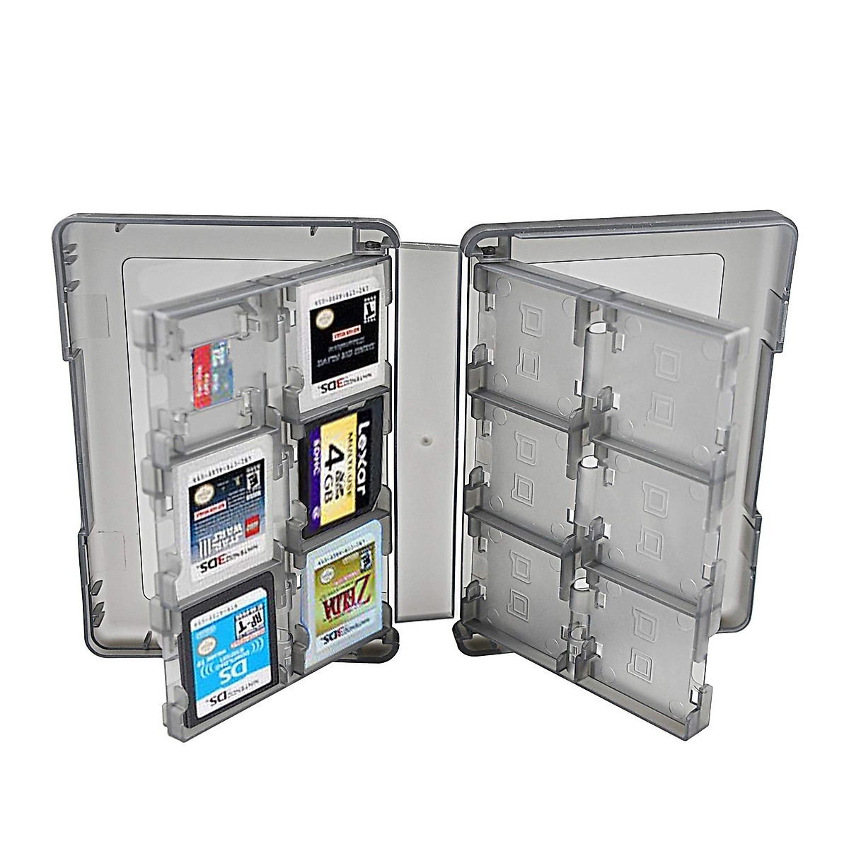 26-in-1 Game Holder Card Case with Fits up to 22 Games 2 SD Cards 2 Micro SD/TF Cards and 2 Stylus Pens for NEW 3DS / NEW 3DS XL / NEW 3DS LL / 3DS XL -black