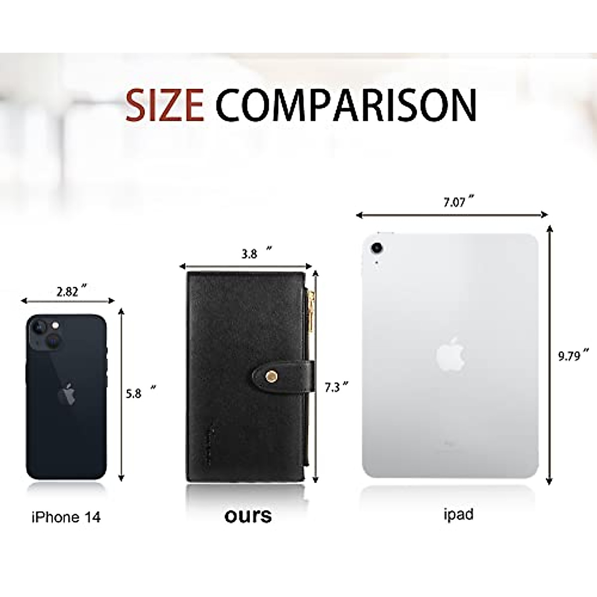 Travelambo Womens Wallet RFID Blocking Bifold Multi Card Case Wallet with Zipper Pocket Crosshatch (Black 4001)