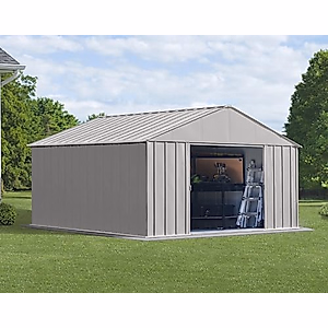 Arrow Classic Metal Shed, 12 x 12, Flute Grey
