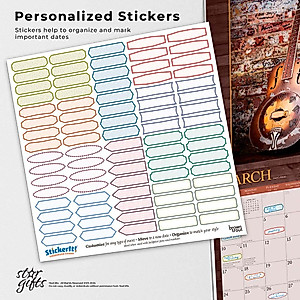 Classic & Vintage Guitars | 2024 12 x 24 Inch Monthly Square Wall Calendar | Sticker Sheet | StarGifts | Instrument Music Entertainment