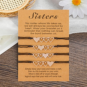 COLORFUL BLING 2/3/4/5 Pcs Best Friends Bracelet Friendship BFF Bestie Matching Heart Long Distance Bracelets Gift for Women -Style 3