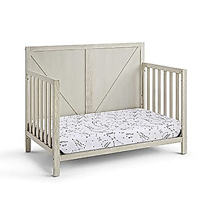 Yoluckea 4-in-1 Convertible Crib, Convertible Crib, Converts from Baby Crib to Toddler Bed, Daybed and Full-Size Bed (Grey)