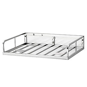 JF-XUAN Kitchen Shelf Stainless Steel Microwave Oven Rack Shelf Unit Compatible with Kitchen Utensils Towels Mits And More Home Organiser (Color : Silver, Size : 55X38.5X10.5CM)