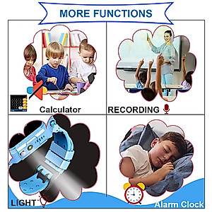 Smart Watch for Kids,Touch Screen Game Watch with 360° rotated Body Design, Waterproof Kids Smartwatch with SOS Call Music Player Dual Camera Alarm Clock Birthday