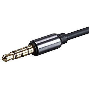 Monoprice Onyx Series Auxiliary 3.5mm TRRS Audio & Microphone Cable, 6ft - (118633) Black