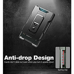 Dexnor Phone Card Holder with Foldable Back Stand, Adhesive Phone Wallet Pouch Sleeve Stick on PC Credit Card ID Case with Finger Grip Kickstand for Most Smartphones (Black)