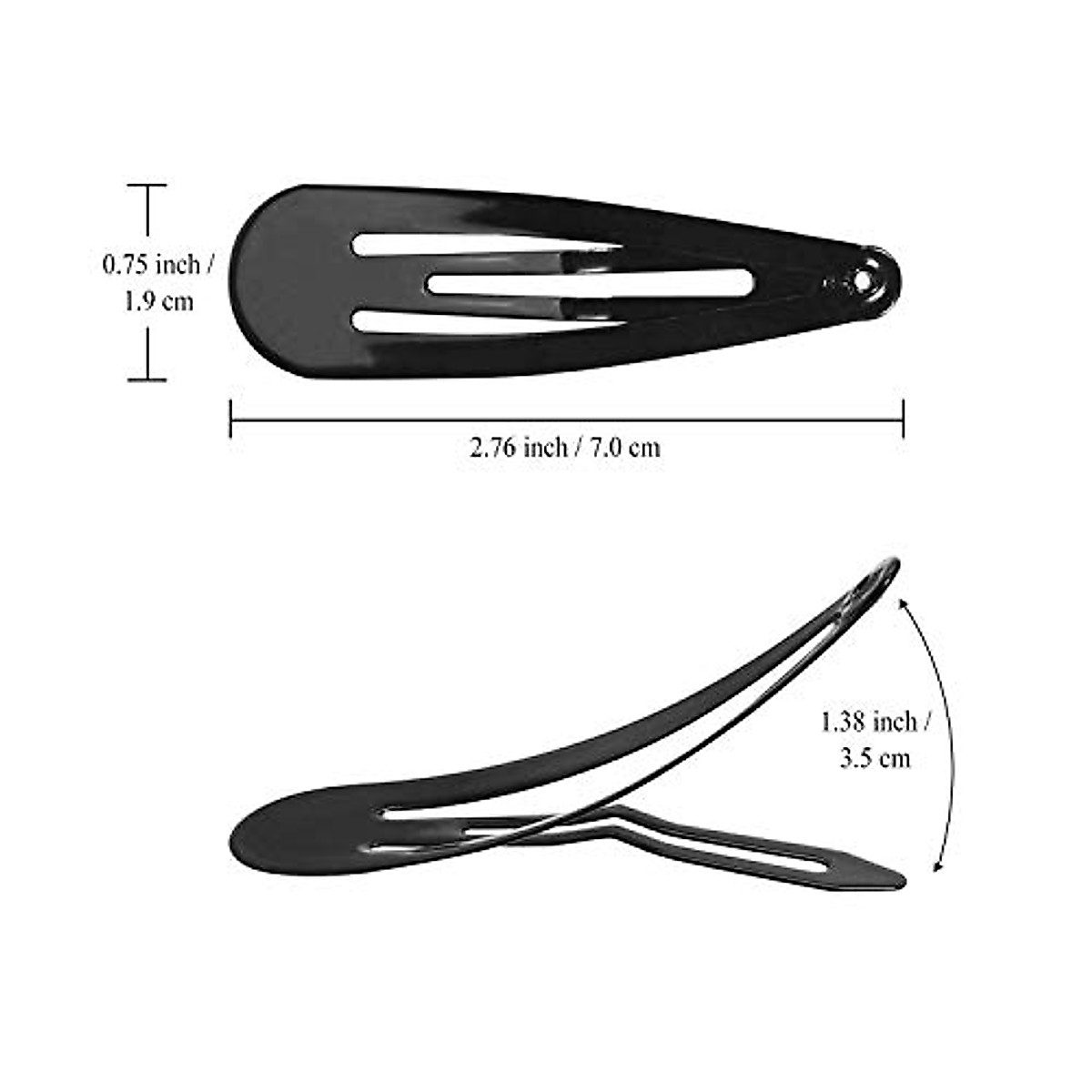 Women Hair Clips, Funtopia 40 Pcs 7cm / 2.8 Inch Long No Slip Metal Hair Clips Large Snap Hair Clips Barrettes Hairpins for Thick Hair (Brown, Black)