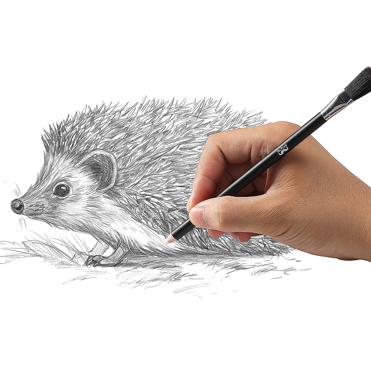 Mr. Pen- Eraser Pencil with Brush, 3 pcs, 2 Eraser Pencils with Brush and 1 Sharpener, Pencil Brush Eraser, Pencil Eraser with Brush, Eraser Pencils for Artists, Eraser Pencils for Drawing
