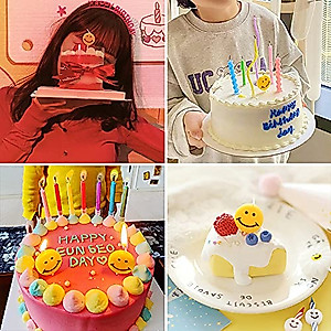 5 Pcs Smiley Face Birthday Candles, Smile Expression Candles, Birthday Cake Decorations