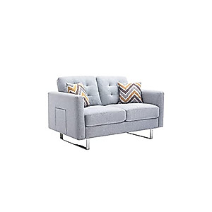 Lilola Home Victoria Love Seats, Light Gray