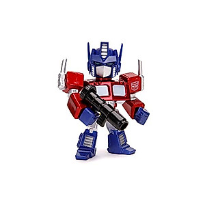 Jada Toys "Transformers G1 Optimus Prime Light-Up 4"" Die-cast Metal Collectible Figure, Toys for Kids and Adults