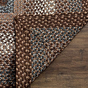 SAFAVIEH Braided Collection 4' x 6' Brown/Multi BRD313A Handmade Country Cottage Reversible Area Rug