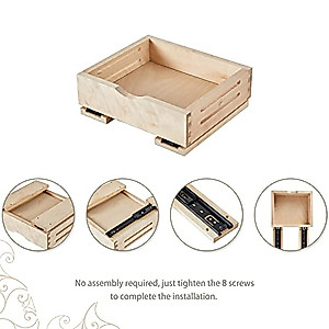 LuxursKingQYW Fully Assembled Drawer Wood Pull Out Tray Drawer Box Kitchen Cabinet Organizer, Cabinet Slide Out Shelve, Wooden Pull-Out Shelf(12" W×10" D×3" H)