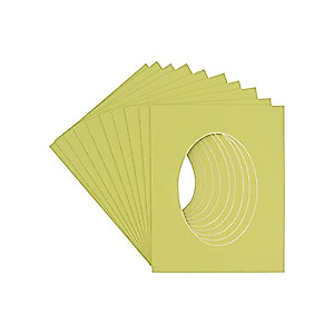 20x30 Mat Bevel Cut for 18x26 Photos - Precut Pistachio Green Oval Shaped Photo Mat Board Opening - Acid Free Matte to Protect Your Pictures - Bevel Cut for Family Photos, Pack of 25 Matboards Show