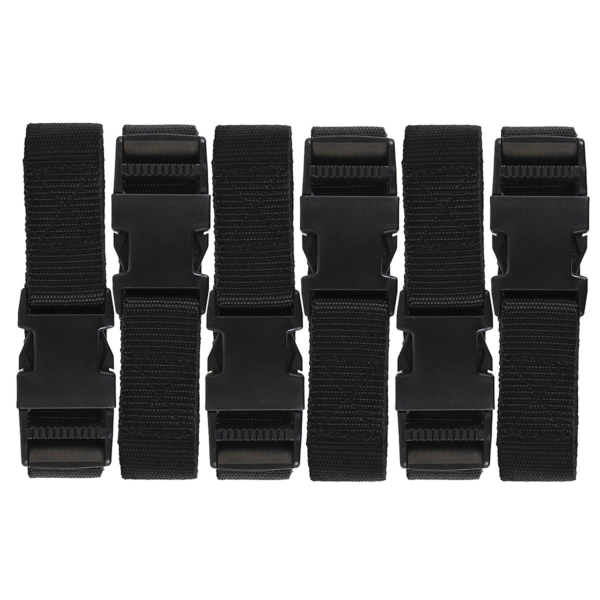 Harrier Hardware Utility Strap with Quick-Release Buckle, Black, 72-Inch, 6-Pack