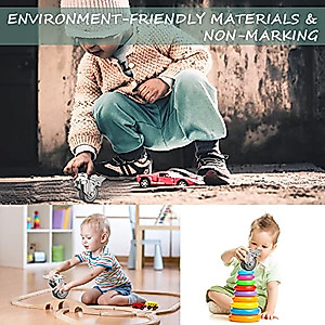 2" Caster Wheels Set of 4 Heavy Duty Plate Casters with Brake 2 inch Dual Locking Castors and No Noise TPR Rubber Wheel No Floor Marks Silent Castor Swivel for Furniture 4 Pack up 440Lbs, Free Screws