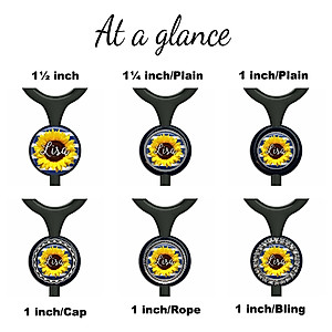 Navy Stripes Sunflower Tube Stethoscope Tag - Adjustable Steth Tag Id Personalized with Name Monogram Occupation Title - Floral Nurse Identification