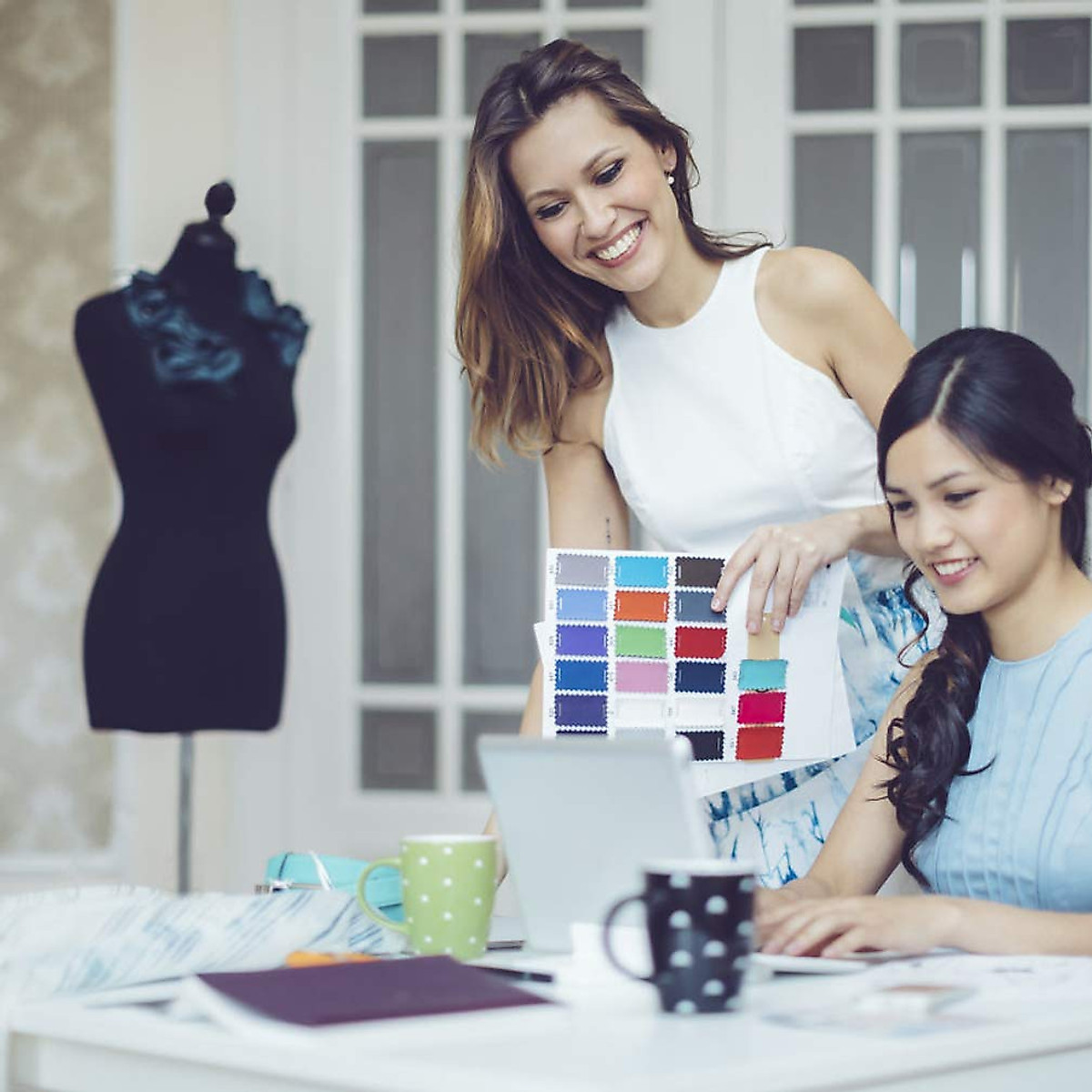 Mannequin Dress Form Female Dress Model Torso Display Mannequin Body 60-67 Inch Height Adjustable Tripod Stand (Black, 60-67 Inches)