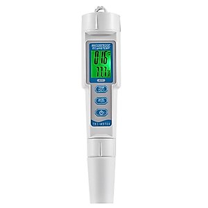 BUZHI pH & EC & Temp Meter, New Professional 3 in 1 Multi-Parameter Water Quality Tester Monitor Portable Pen Type pH & EC & Temp Meter Acidometer Water Quality Analysis Device