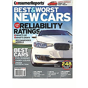 CONSUMER REPORTS, BEST & WORST NEW CARS, 2013 (JUST IN RELIABILITY RATINGS)