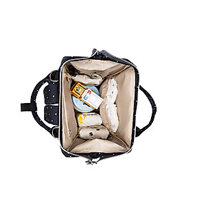 Milky Chic Mommy Diaper Bag- Waterproof USB Charging Port Stroller Straps Changing Pad (Dots)