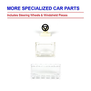 Brickyard Building Blocks Wheels, Tires, and Axles - 459 Pieces Building Bricks Compatible Set Includes Steering Wheels, Windshields, and Colorful Brick Building Chassis Pieces (459 pcs)