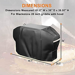 Grisun Hinged Lid and Griddle Cover 28 Inch for Blackstone 28 inch Griddle, Heat Resistant Powder Coated Steel Griddle Lid, Hard Top Lid and UV-Resistant Waterproof Grill Cover for Blackstone 1924