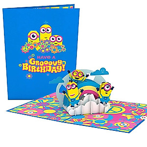 Lovepop Groovy Minions Pop Up Birthday Card 5 x 7” – Birthday Card for Son or Daughter – 3D Pop-Up Greeting Card, Funny Birthday Card for Kids