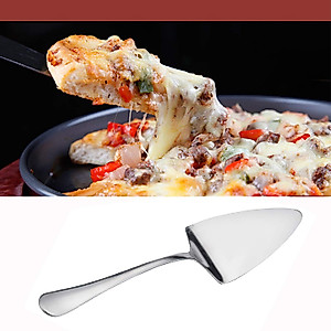 KSENDALO 11.41" Pie Server, Stainless Steel Cake Servers, Cake Pizza Cutter Tart Dessert Pie Server for Party, Silver