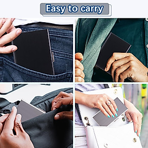 cobee Metal RFID Credit Card Holder, 2 Pieces Stainless Steel Credit Card Case Protector Business Card Wallet Slim ID Card Holders 6 Card Slots for Men Women