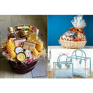 Sansam Crinkle Cut Paper Shred Filler, 1.1 LB Christmas Tone Conffetti Hamper Filling Paper for Basket and Gift Box Filling, Gift Wrapping,Packaging, Shipping, Moving, Cushioning