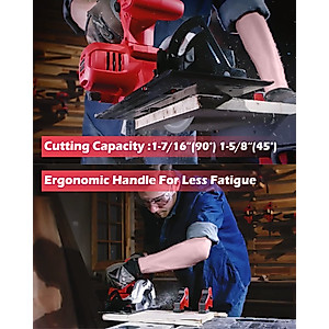 PowerSmart 20V 5-1/2 Inch Cordless Circular Saw with 1.5Ah Battery and Fast Charger, 3800RPM, Max Cutting Depth 1-7/16”(45°), 1-5/8”(90°)