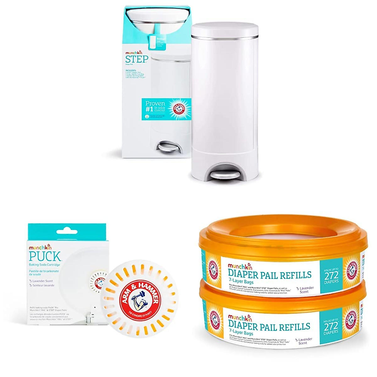 Munchkin® Step Diaper Pail Bundle with Refills and Deodorizer