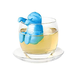 Otter Shaped Tea Filter,Cute Silicone Tea Strainer Reusable Tea Infuser Blue Leaf Strainer Kitchen Tools