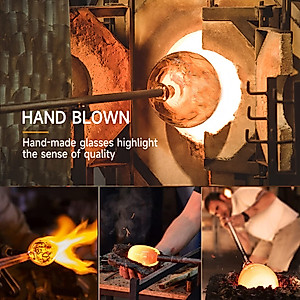 RorAem Whiskey Glasses Set Whiskey Gifts for Men - Crystal Bourbon Glasses Rocks Glasses Old Fashioned Glasses with Ice Ball Molds for Whisky Scotch Cocktail Vodka Liquor Rum 11oz