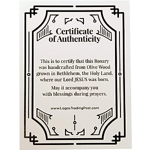 Our Lady of Perpetual Help, Wooden Catholic Rosary Necklace from Israel, Olive Wood Rosary Beads with Icon Portrait & Crucifix Cross Pendant, Confirmation & Communion Rosaries for Men & Women