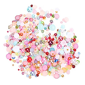 COHEALI 1 Necklace Beads Gemstone Beads Flat Back Pearl Flat Nail Sticker Pearl Beads Beading Kits DIY Beads Loose Beads Scattered Beads Manicure Material Package Beads for Crafts