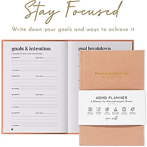 ADHD Planner for Adults: Focus and Productivity Planner - A planner for Neurodivergent Brains - Organization, Goal-Setting, and Time Management - Gift for Men and Women with ADHD
