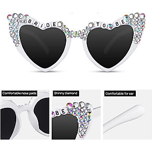 MGupzao Bride Sunglasses - White Bachelorette Glasses for Bride to Be, Bridal Shower Gift, Bachelorette Beach Accessories Party Favors