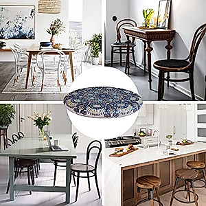 Gumcoly Round Chair Seat Cushion 13 Inch Memory Foam Cushion for Seats Anti Slip Kitchen Chair Cushion Pad with Rubber Back Detachable Circle Stool Cushion for Dining Chairs Stools