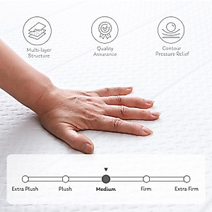 14 Inch Twin Memory Foam Mattress, Gel Cooling Mattress Bed in a Box, Fiberglass Free Mattress, Medium Firm Mattress, CertiPUR-US Certified, 38”x75”x14”, White
