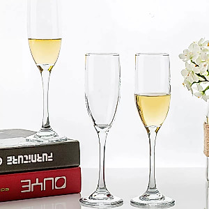 UMEIED Champagne Flutes Set of 12, 6 Oz Premium Champagne Glasses for Parties, Weddings, Classic Sparkling Wine Glass, Crystal Clear